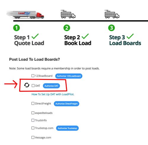 DAT Load Board Integration - Loadpilot